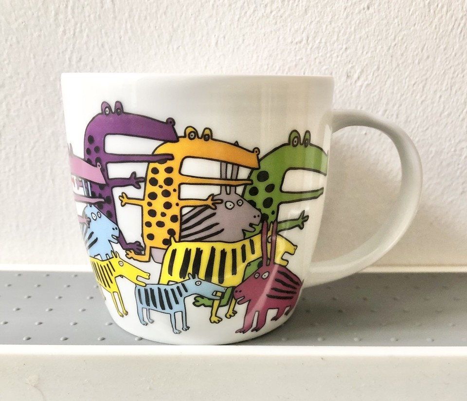 Paperchase Crazy Stylised Animal Mug Crocodile Tiger Anteater Giraffe ...