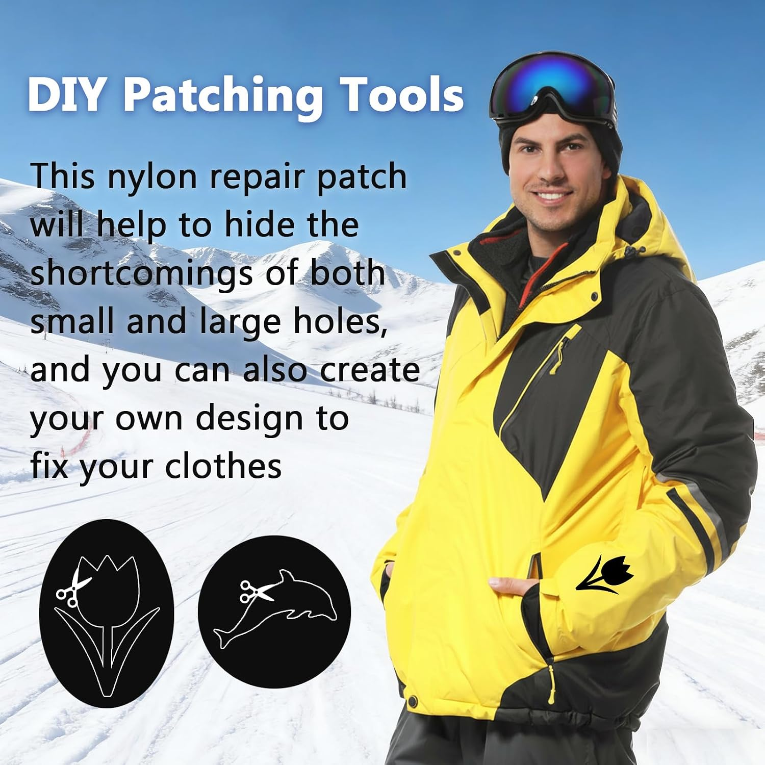 80Pcs 10Sheets Puffer down Jacket Repair Patches Self Adhesive Black ...