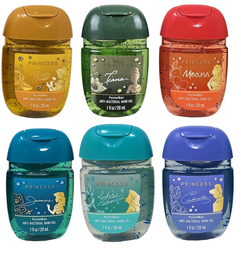 Bath and Body Works Disney Princess Pocketbac Hand Sanitizer Pack of 6 ...