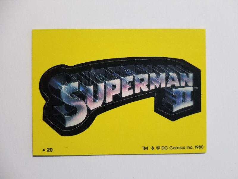 1980 SUPERMAN 2 TRADING CARD STICKER #20 SUPERMAN 2 LOGO | eBay