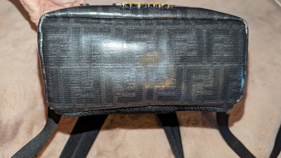 Fendi Fila Mania Logo Mini Backpack Zucca Coated Canvas Black Grey FF ...