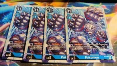 x4 Playset Digimon PUKUMON BT6-028 Blue Uncommon TCG | eBay