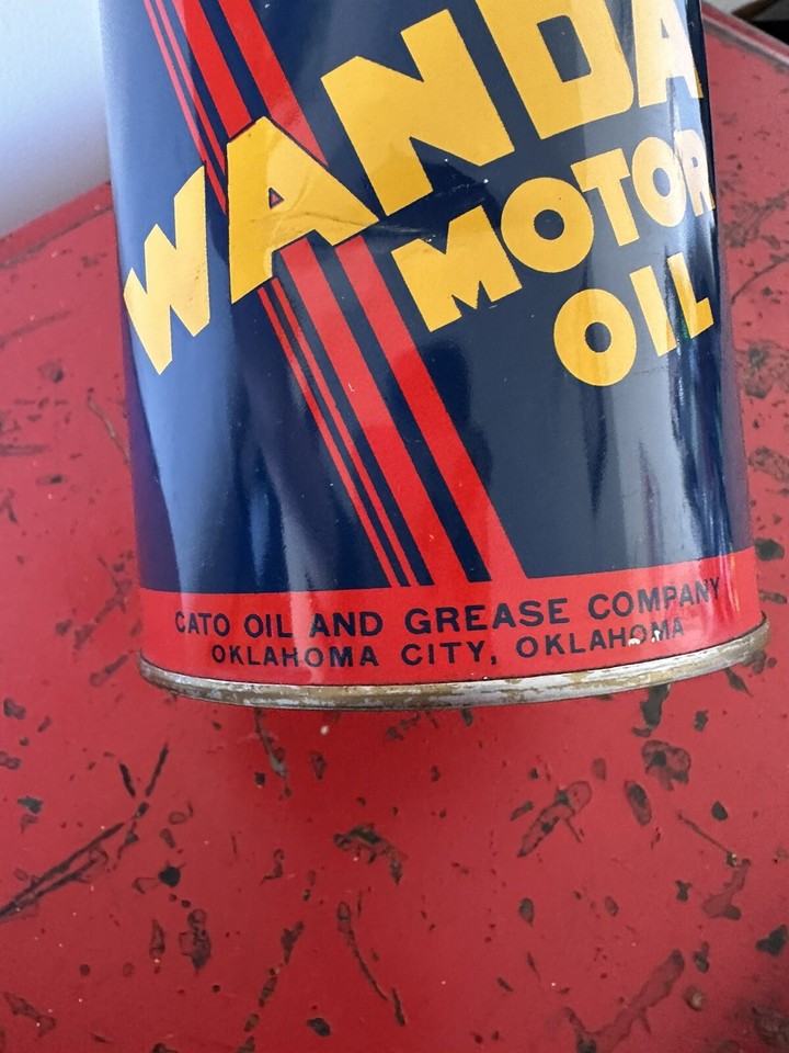 1940’s WANDA MOTOR OIL Can 1 qt Cato Oil & Grease Company Oklahoma City ...