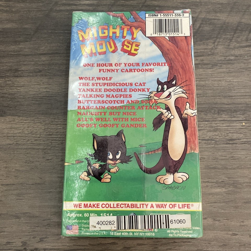 SEALED Mighty Mouse 1 Hour Cartoon VHS 1992 (9 Episodes) Kids Klassics ...