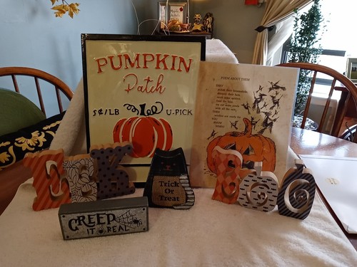 Lot Of 6 Halloween Signs Wood And Metal | eBay