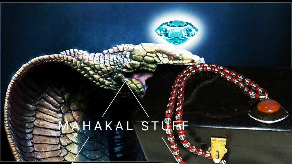 Most Powerful Wealth Richness Nagmani Cobra Black Snake Stone Pendant ...