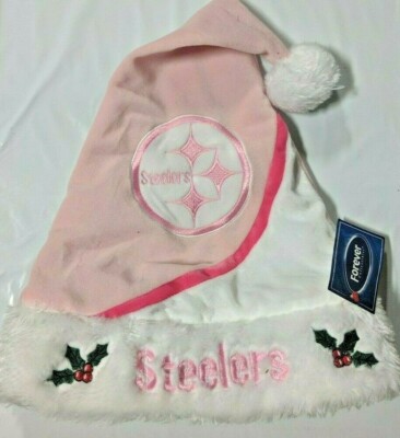 Pittsburgh Steelers Team Logo Holiday Plush Santa Hat NEW Christmas ...