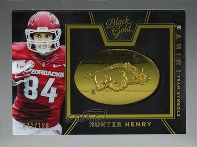 2016 Panini Black Gold Collegiate Team Symbols /199 Hunter Henry #25 ...