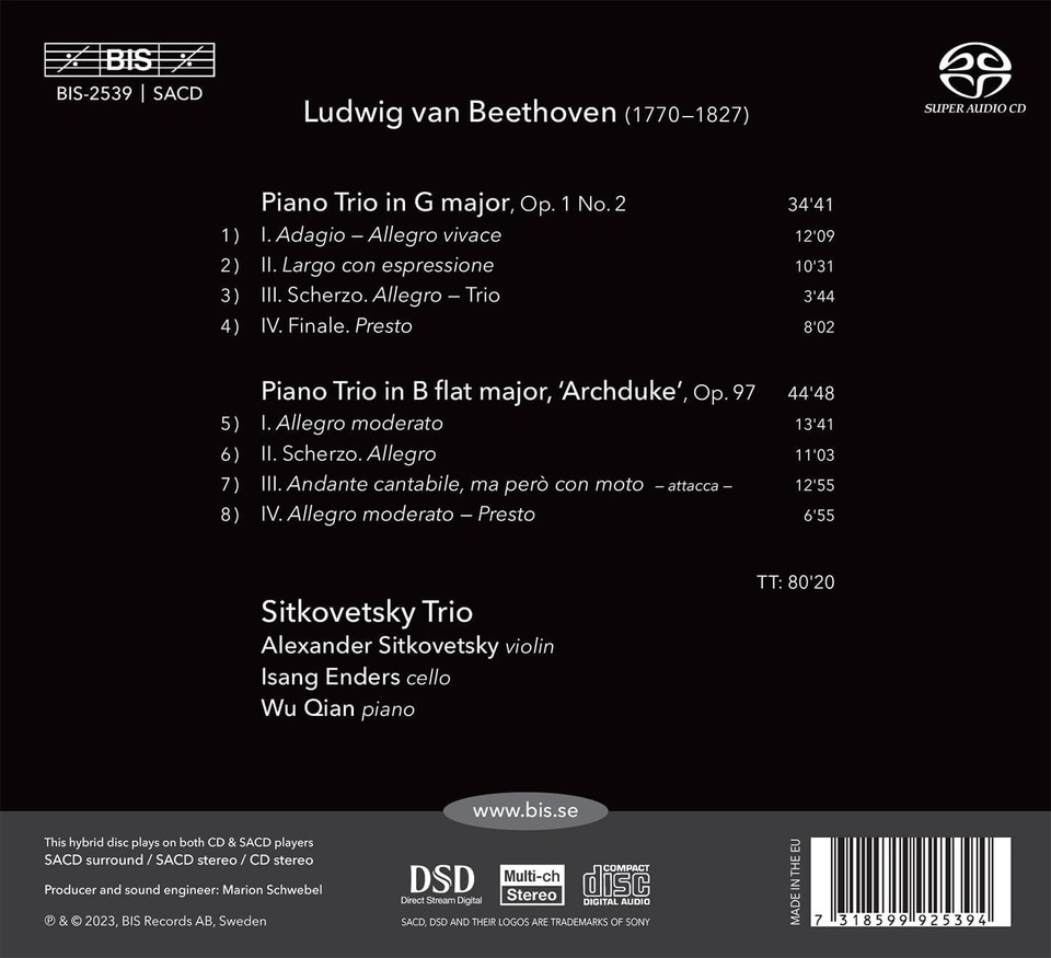 Ludwig van Beetho Beethoven: Piano Trios: Op. 1/2 & 97 'Artchduke ...