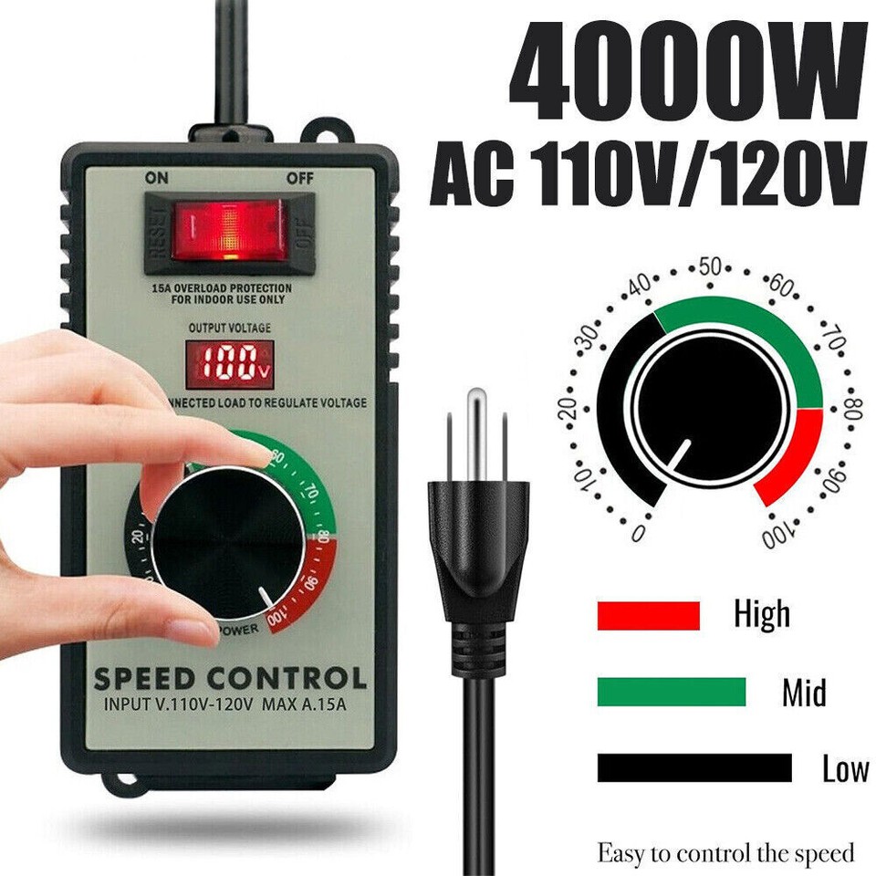For Router Fan Variable Speed Controller Electric Motor Rheostat AC ...