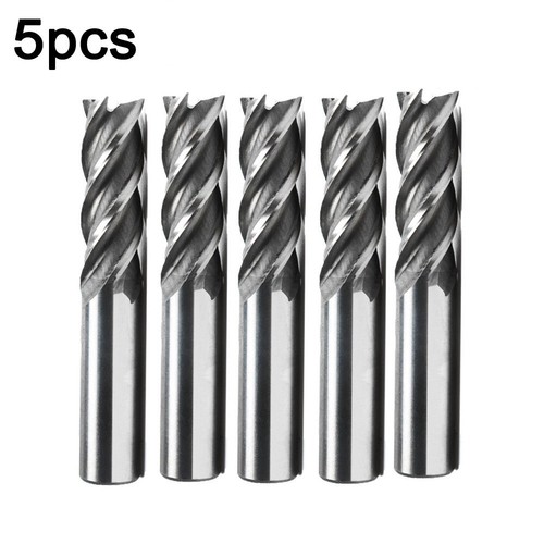 5pcs 1/4Inch 20mm Drill Bit End Mill Cutter Set CNC Milling Machine 4 ...