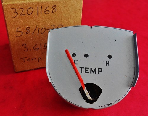 NOS Vintage TEMPERATURE GAUGE for 1958 AMC Rambler & Rebel #3201168 K-S ...