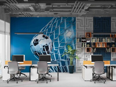 3D Football Sports Blue Wall Murals Wallpaper Murals Wall Sticker ...