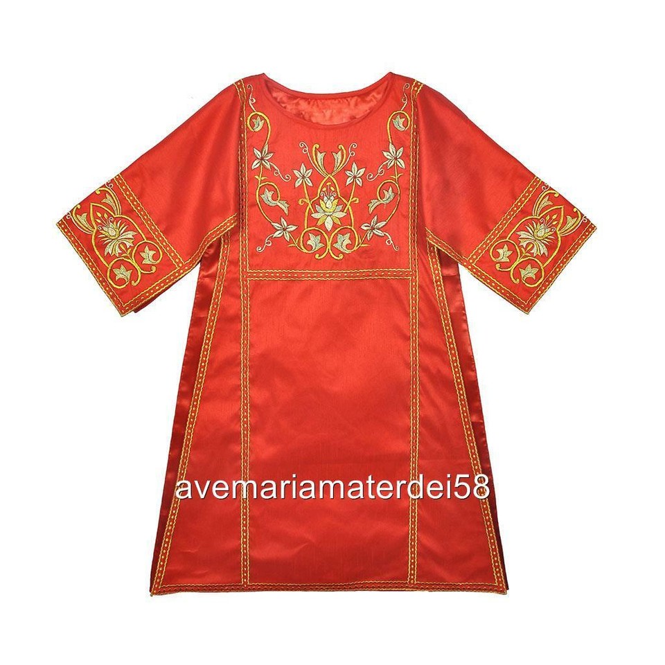 Red Solemn High Mass Vestment Set Fiddleback,Dalmatic,Tunicle,Stoles ...