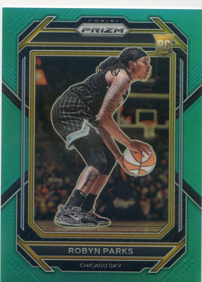 2023 Panini Prizm WNBA ROBYN PARKS RC ROOKIE #10 TEAL PRIZM #1/49 SKY ...