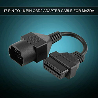 For Mazda 17 Pin to 16 Pin Female OBD2 Car Diagnostic Connector Adapter ...