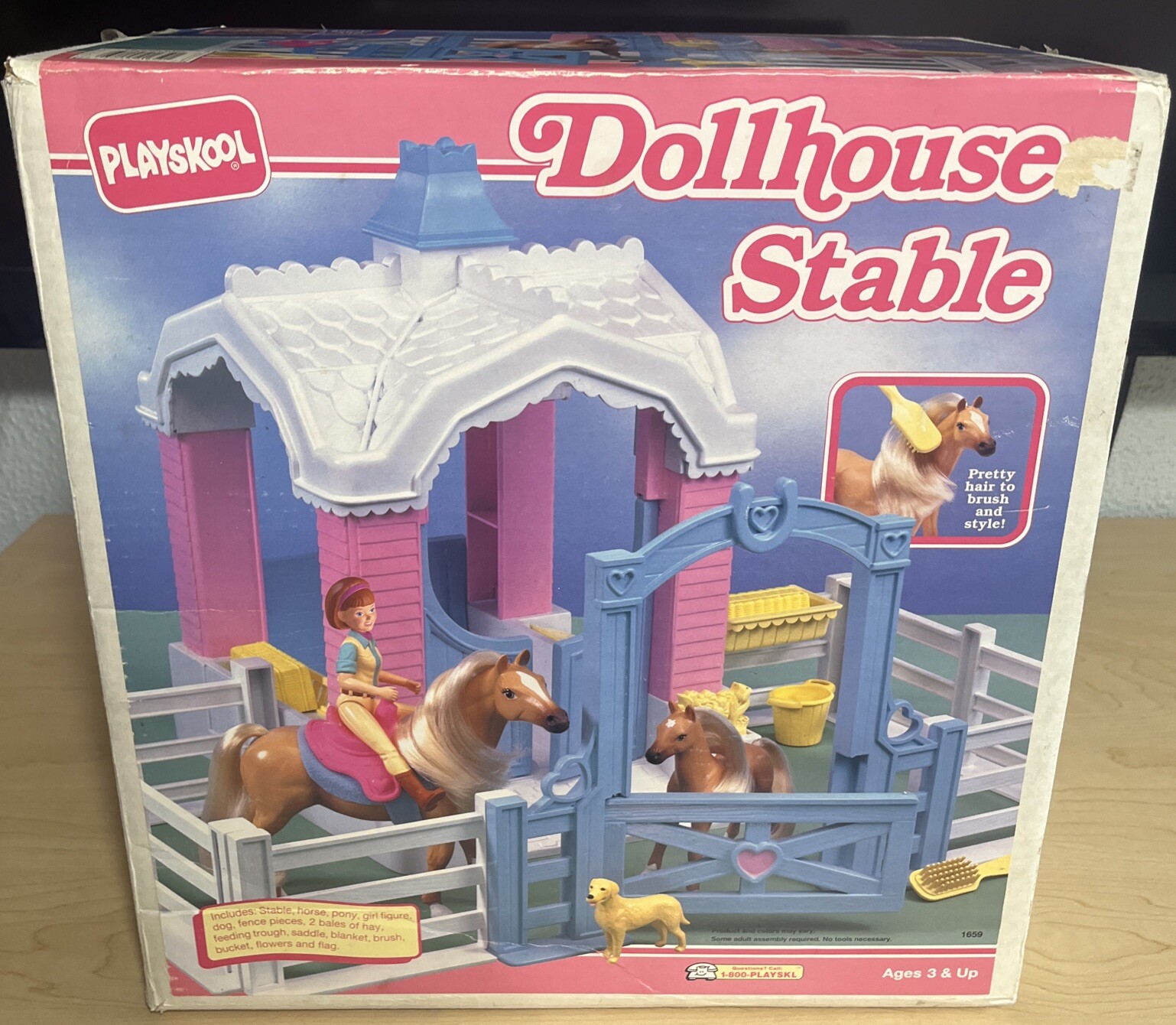 Playskool Dollhouse 1994 Horse Stable Pony Barn Corral Set 1659 W ...