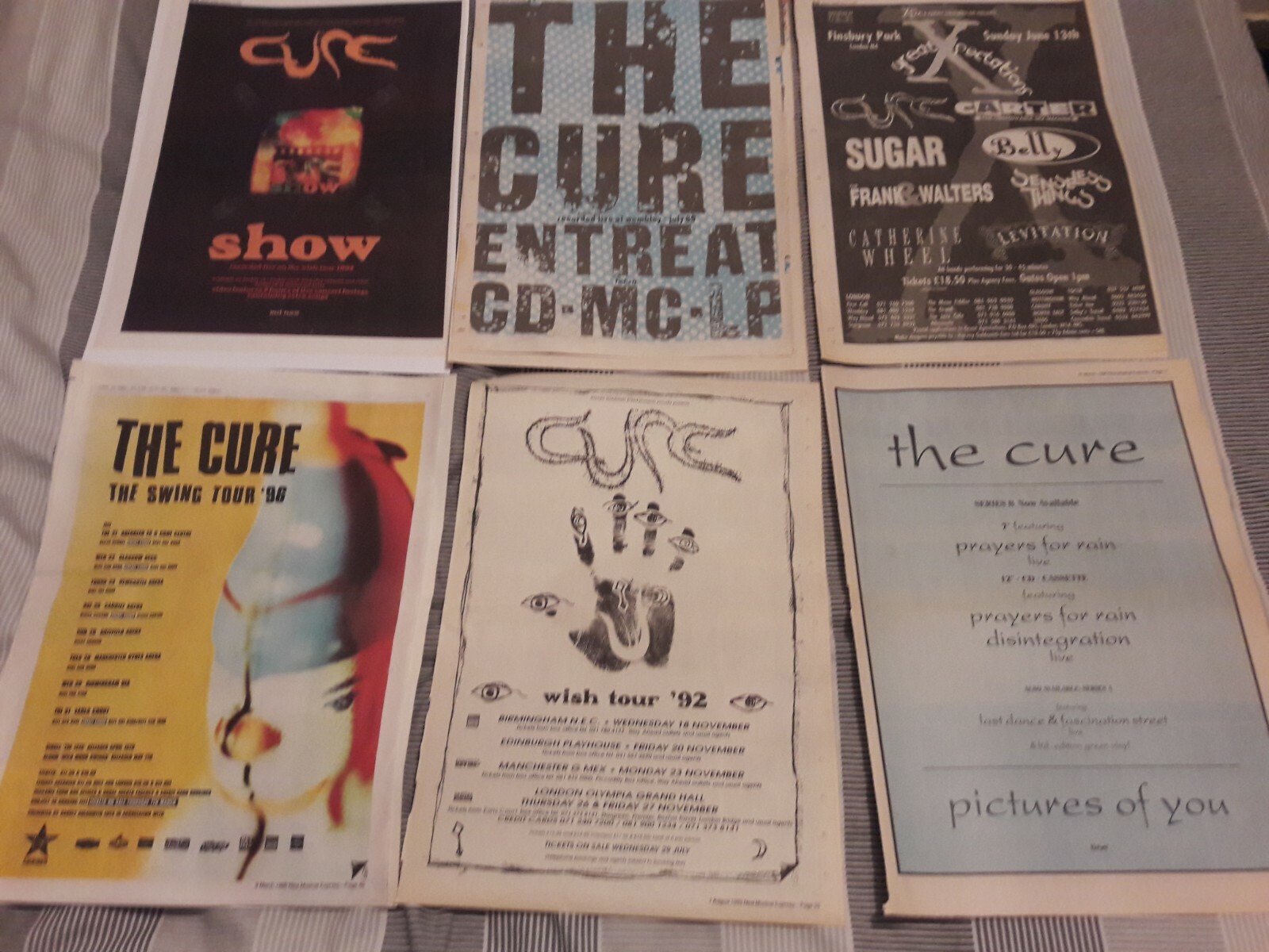 THE CURE - original advert / small poster SHOW entreat LIVE swing ...