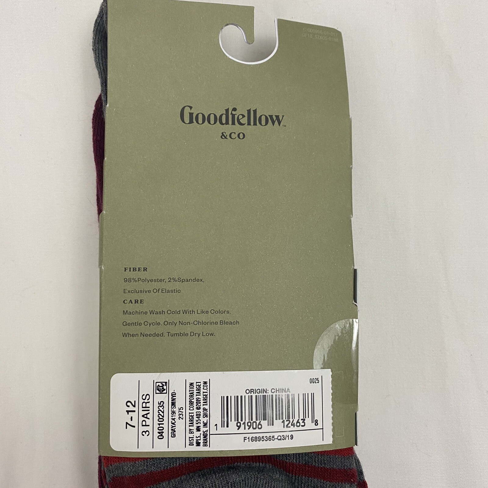 Goodfellow Mens Socks 7-12 Crew Dress 3 Pk Reindeer Stripes Red Gray ...