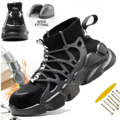 Men Boots Work Safety Shoes Steel Toe Bulletproof Boots Indestructible ...