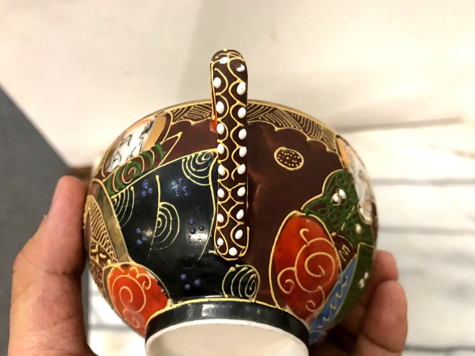 Japanese Hand Painted Tea Cup and Saucer - Colorful design - Vintage | eBay