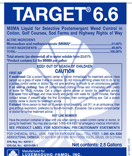 Luxembourg-Pamol, Inc MSMA Target 6.6 (2.5 GL) Not For Use on ...