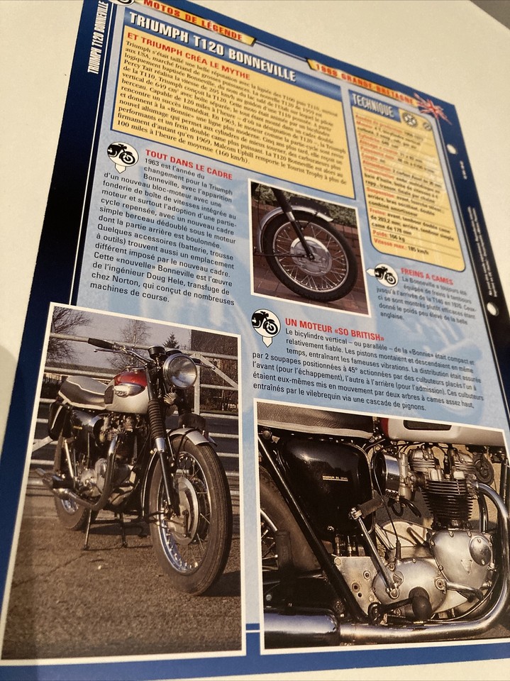 Triumph 650 T120 Bonneville 1968 Motorcycle Passion Collection Atlas | eBay