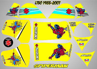 suzuki lt50 quad graphics stickers decals lt 50 laminated spiderman ...