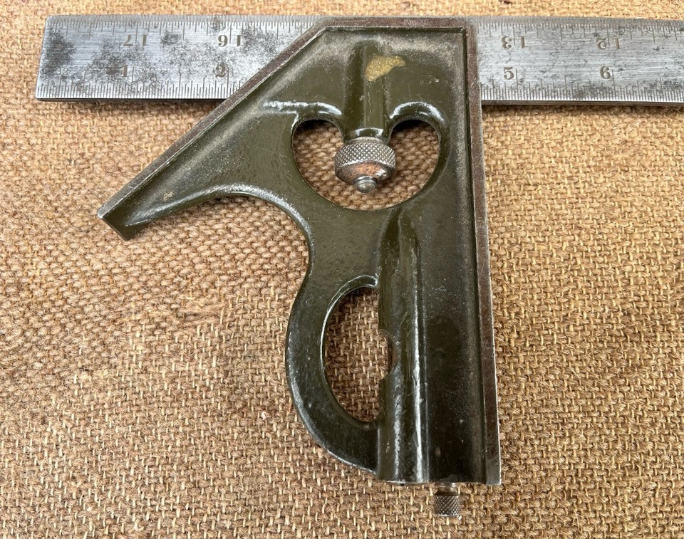 Vintage LS Starrett 18" Hardened Combination Square Level Scribe USA ...