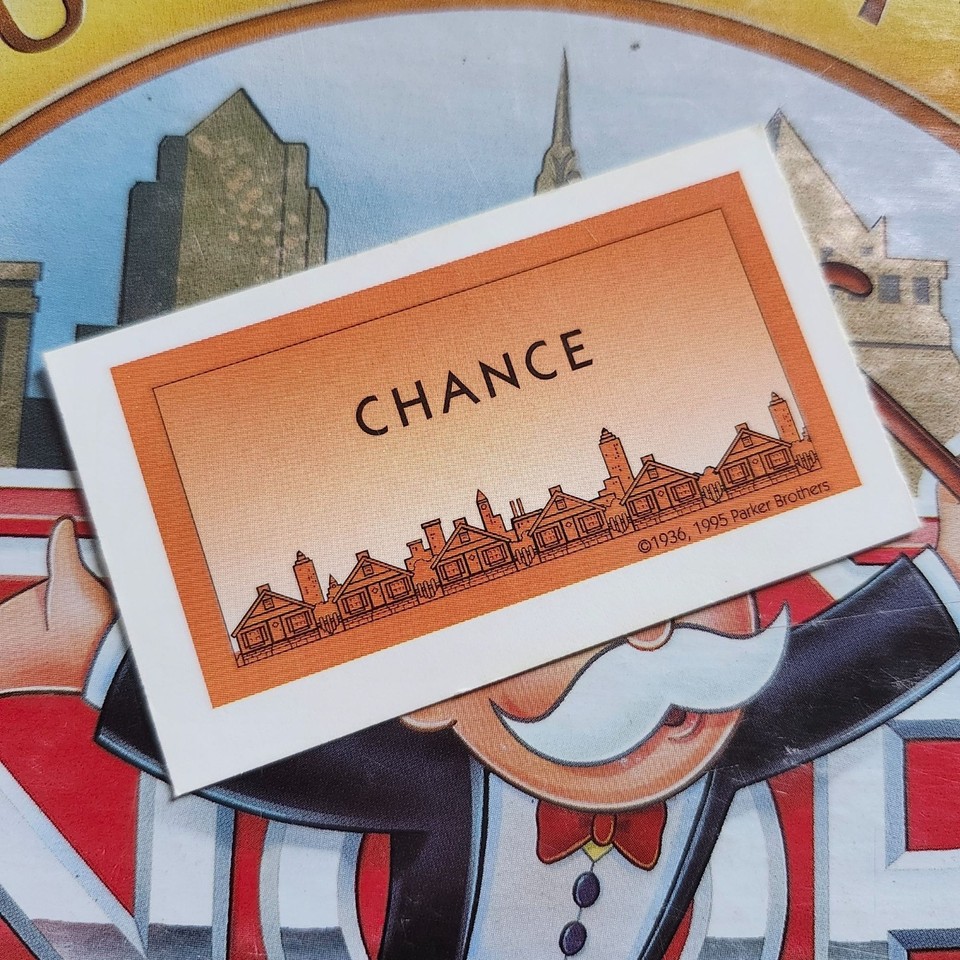 Monopoly Deluxe Edition 1995 Replacement Get Out Of Jail Free Chance ...
