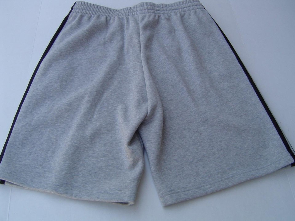 new-mens-adidas-gray-and-black-fleece-shorts-size-2xlt-ebay