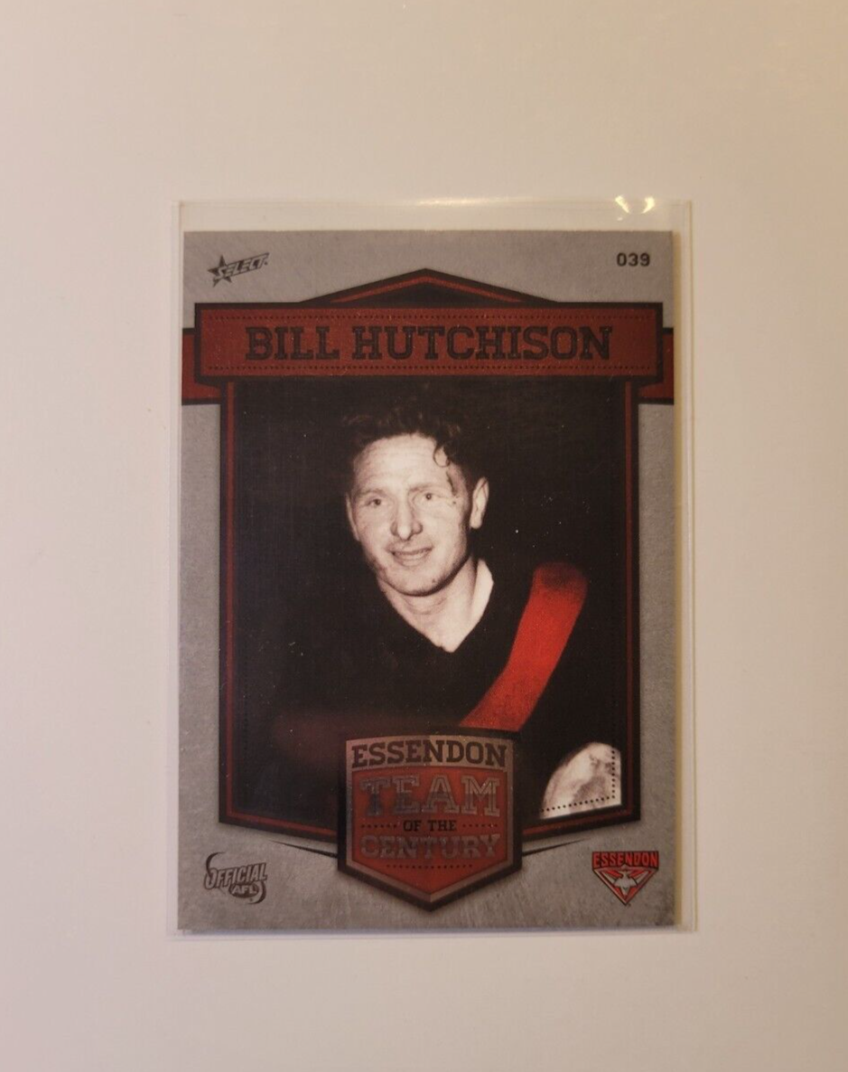 2013 AFL SELECT ESSENDON BOMBERS HALL OF FAME 140 YEARS CARD BILL ...