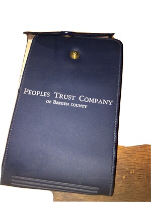 Vintage Checkbook Cover PEOPLES TRUST BANK BERGEN COUNTY NJ W/check ...