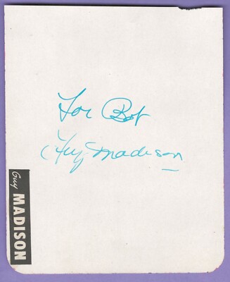 Guy Madison. American leading man. Signed vintage album page. Rare | eBay