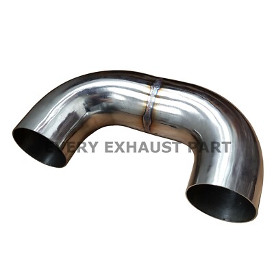 76mm 3inch 180 Degree Mandrel Exhaust Bend T304 Stainless Steel 1.5D 1 ...