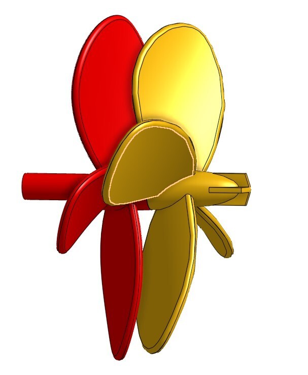 1/350 Mike class SSN submarine 2 x tandem-rotating propeller set Mikro ...