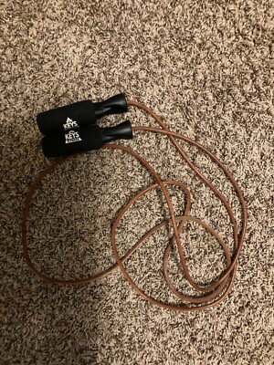 Keys Fitness Brown Leather Jump Rope Black Handles | eBay