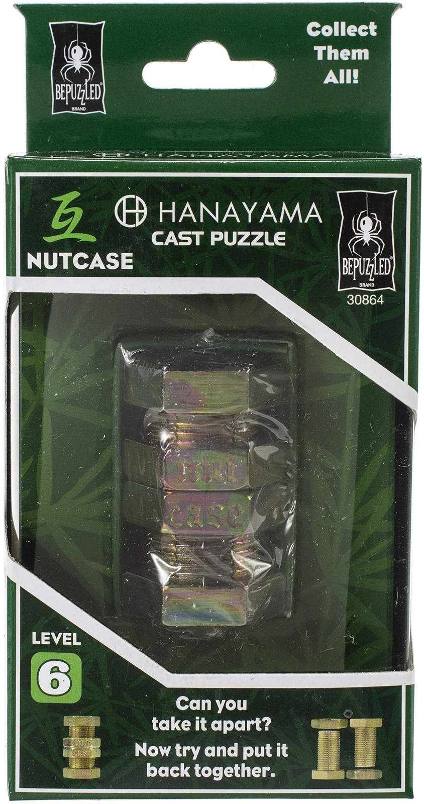 Nutcase Hanayama Metal Brainteaser Puzzle Mensa Rated Level 6 for Ages ...
