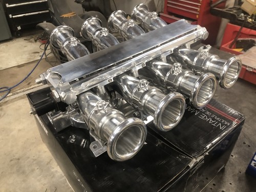Ford 351W Windsor Sidedraft 8 Stack EFI Intake Manifold System Complete ...