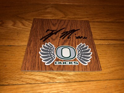TAYLOR MIKESELL SIGNED OREGON DUCKS LOGO BASKETBALL 4X4 FLOOR TILE COA ...