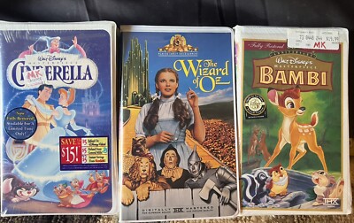 Disney MGM VHS collector movies Bambi Cinderella New Wizard Of Oz ...