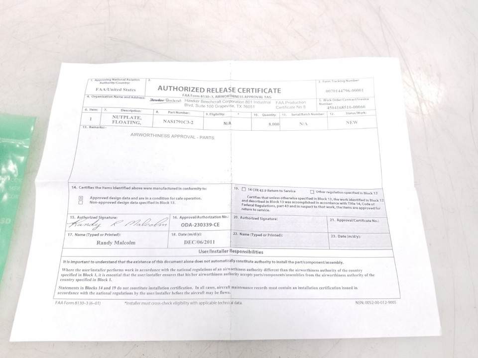 Aviation Aircraft Self Locking Nut Plates NAS1791C3-2 Free Shipping | eBay