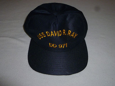 VINTAGE MILITARY NAVY HAT CAP SNAPBACK USS DAVID R RAY DD 971 DESTROYER ...