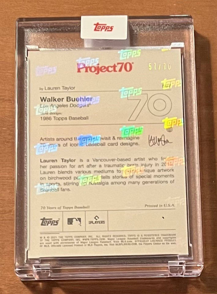 2021 TOPPS PROJECT 70 CARD #597 WALKER BUEHLER - FOIL # 57/70 - LAUREN ...