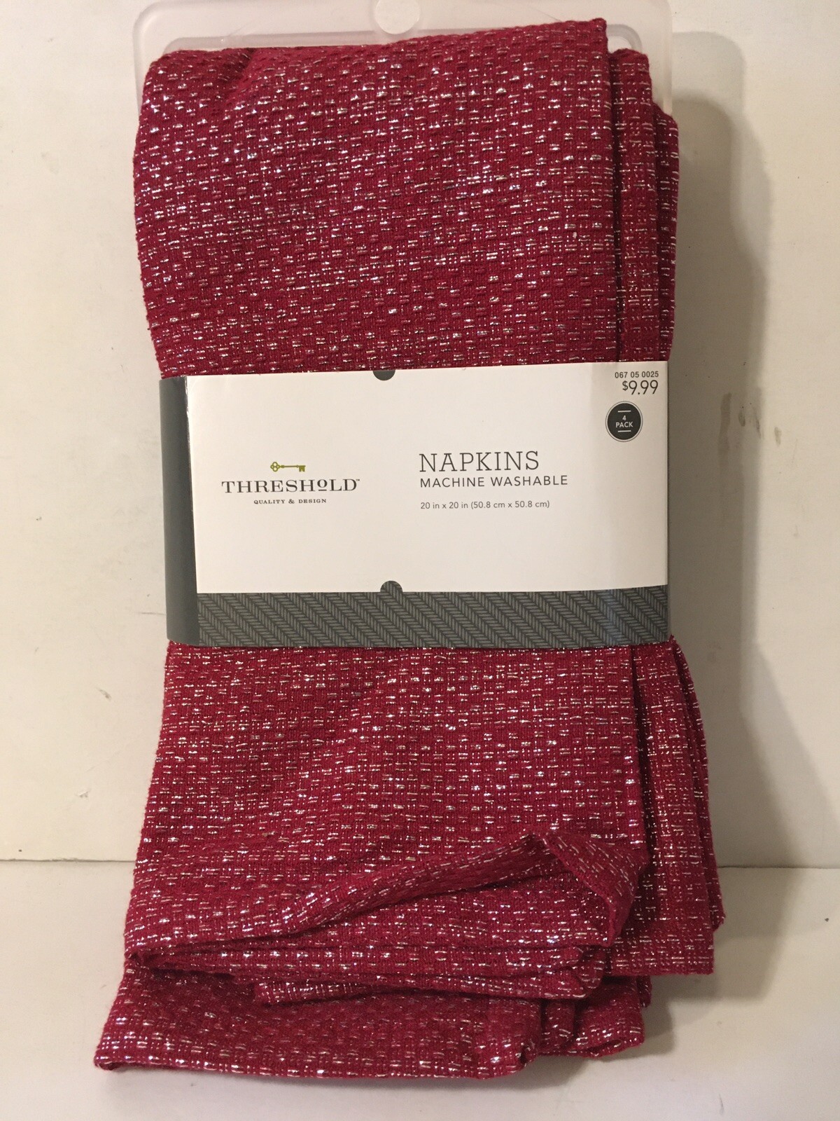 Target Threshold 20 x 20 Napkin 4 Pack Red Silver Twinkle Stripe 2017 ...
