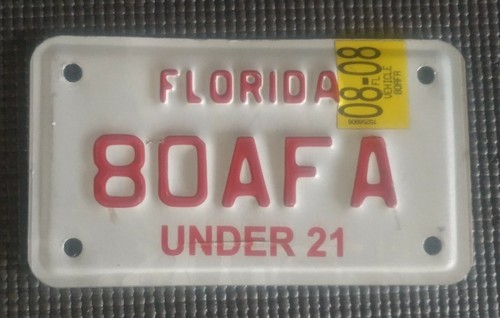 2008 Florida Motorcycle License Plate # 80 AFA - Air Force Association ...