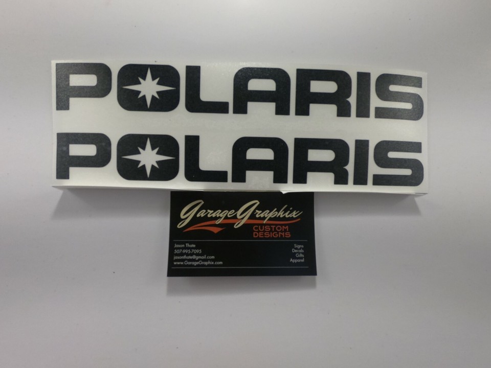 POLARIS 9" WIDE X 1" TALL 2 PACK VINYL DECALS PICK YOUR COLOR - TRACKED ...