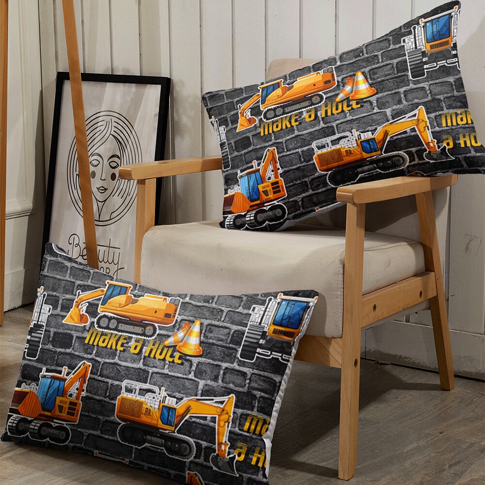 Make A Hole Excavator Quilt Doona Duvet Covers Bed Set Single Double ...