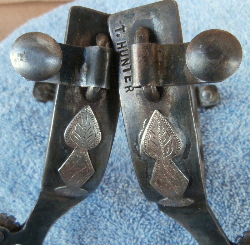 Double Mounted Silver Copper Iron Horse Cowboy Buckaroo Spurs 2 Rowels ...