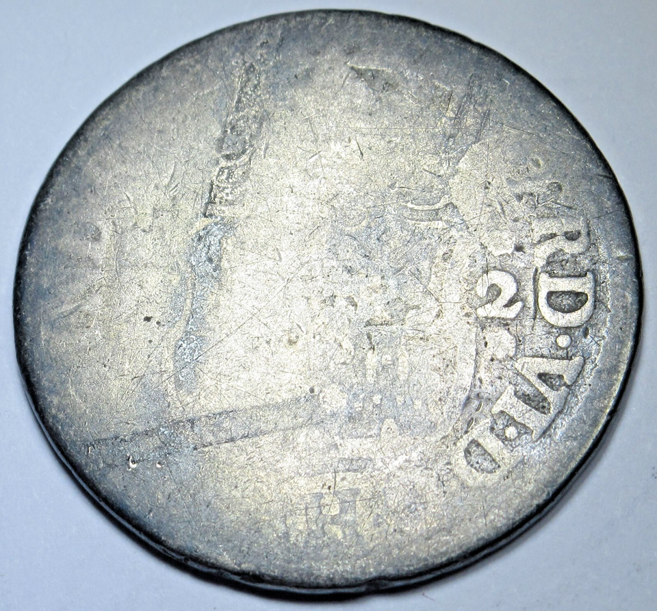 1756 Mexico Silver 2 Reales Genuine Spanish 1700's Pirate Treasure ...